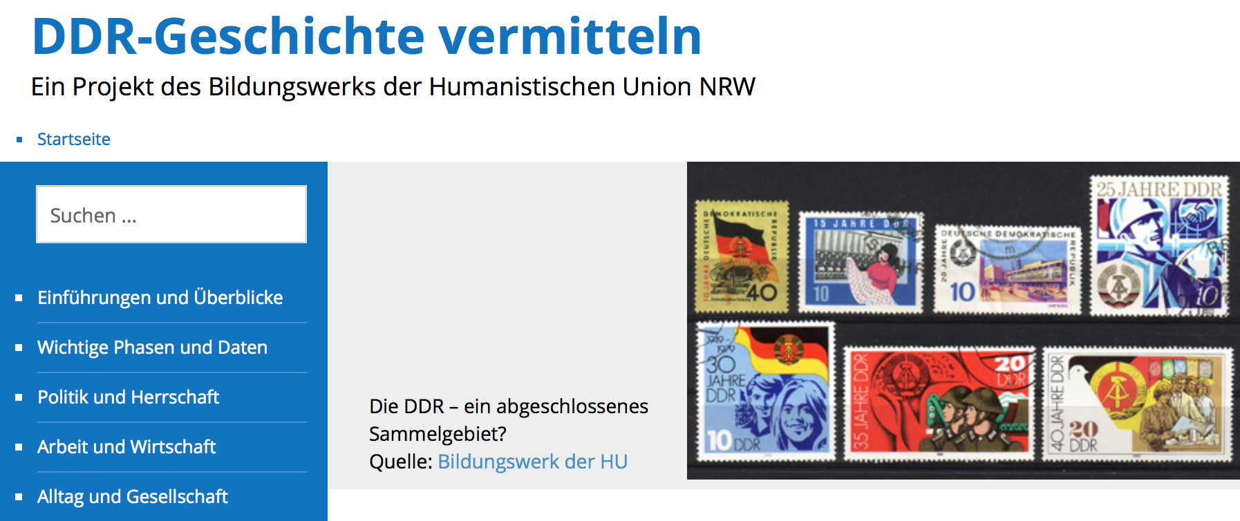 Website zur Bildungsarbeit über DDR-Geschichte | Arbeit mit Zeitzeugen